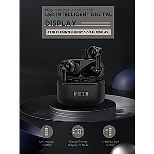 Wireless Earbuds, ANC+ENC Bluetooth 5.3 Headphones LED Power Display Earphones Wireless Charging Case 30Hrs Playback IPX6 Waterproof in-Ear Headsets with Mic for TV Smart Phone Computer Laptop Sports