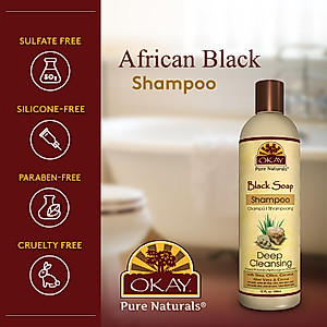 OKAY AFRICAN BLACK SOAP SHAMPOO 12oz / 355ml