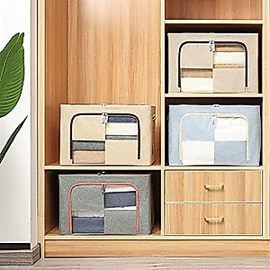 ZyHMW Large Clothes Storage Bag Organizer, 66L Clothes Storage Bins, Foldable Closet Organizers Storage Containers (Color : Ff)