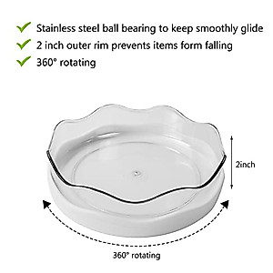 Lazy Susan Turntable Spice Rack Spinning Cabinet Organizer Rotating Condiment Tray Spinner for Pantry Kitchen Vanity Bathroom Jewelry Container Makeup Holder Cosmetic Storage (11 Inch)