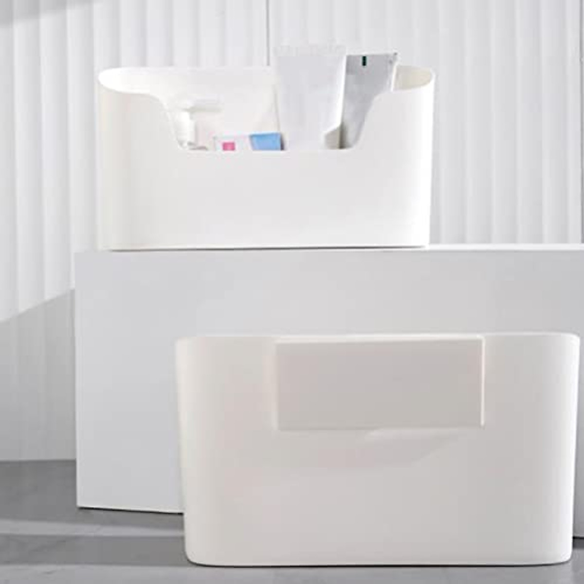 Hanging Storage Box Wall Mount: White Sundries Holder Self Adhesive Wall Organizer Punch Free Shelf Holder for Phone Reading Glasses Remote Control Remote Control Holder