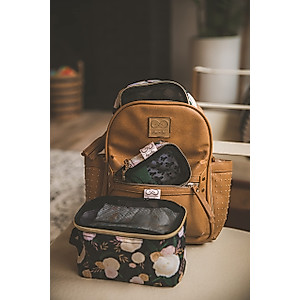 Chelsea + Cole for Itzy Ritzy Packing Cubes – Set of 3 Floral Packing Cubes or Travel Organizers; Each Cube Features a Mesh Top, Double Zippers and a Fabric Handle; Floral