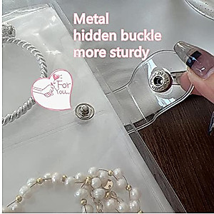 BINGC Transparent Jewelry Storage Book，Portable Travel Jewelry Earring Organizer Upgraded Version Anti Oxidation Jewelry Storage Bag Necklace Bracelets Rings(100 Grids + 100 Ziplock Bags) (YELLOW)