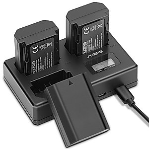 JYJZPB 3 Pack NP-FZ100 Replacement Battery for Sony A7III, A7IV, A7R III, A9, A6600, A6700, A9S, A7R3, A7S III, A7R III, and Triple Sony Battery Charger for Sony NPFZ100 Z-Series Battery Pack