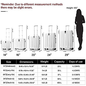 Hanke 20 Inch Carry On Luggage Airline Approved, Lightweight PC Hardside Suitcase with Spinner Wheels & TSA Lock,Rolling luggage bags for Weekender,Carry-On 20-Inch（Cuba Sand）