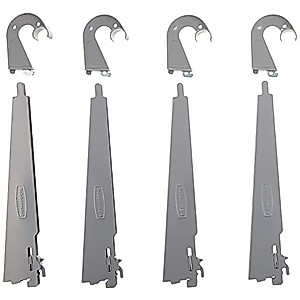 Rubbermaid Configurations Deluxe Custom Closet Organizer System Kit, 4-to-8-Foot, Titanium, FG3H8900TITNM & Configurations Add-On Shelving and Hanging Clothes Kit, Titanium, 48", FG3H9200TITNM