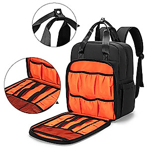 CURMIO Bartender Bag Travel Bartender Kit Backpack with Padded Compartments for Wine and Bar Tools Set, Bartender Carrying Bag for Home Indoor Outdoor Patio Party, Black, Bag Only, Patent Pending