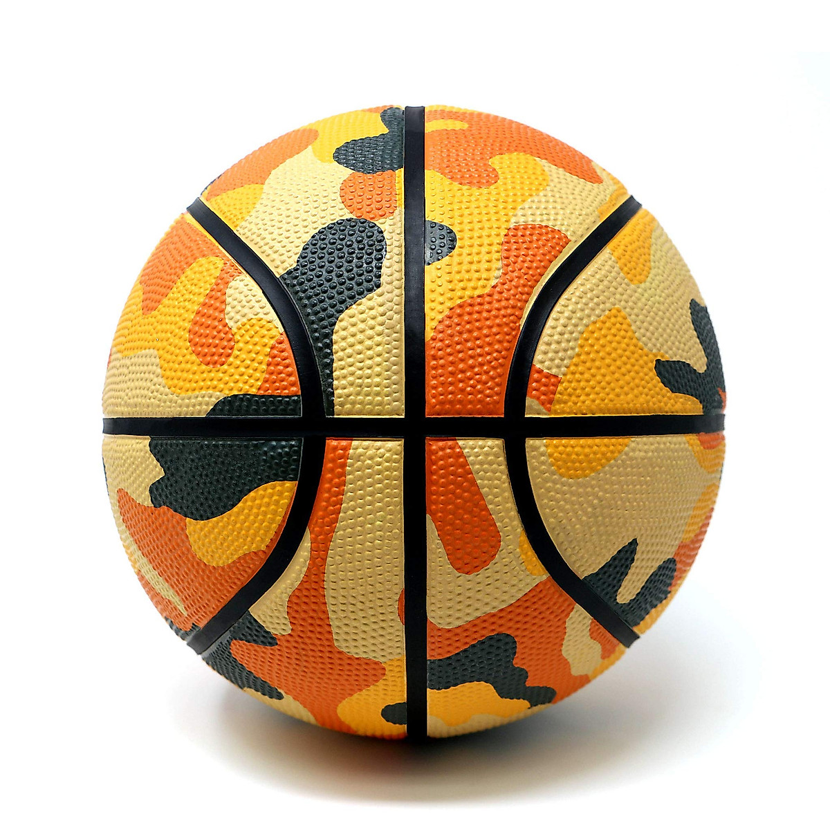 Chance Premium Rubber Outdoor/Indoor Basketball (5 Kids & Youth - 27.5", Pascal - Orange Camo) Standly The Ball Stand