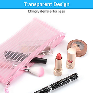 Sooez 20 Pack Zipper Mesh Pencil Pouches, 10 Colors Mesh Pencil Case Pencil Pouch Bulk, Pencil Bags Pouches with Zipper Bulk, A6 Small Mesh Bags with Zipper for Cash, Travel Office Home