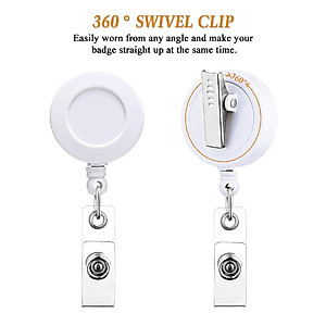 Soleebee 24'' Retractable Badge Reel, Mixed Random Solid Color Nurse ID Badge Holder with 360° Swivel Alligator Clip (Pack of 12)