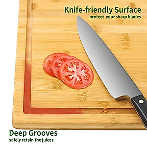VaeFae 24 x 16 Inch XXX-Large Bamboo Cutting Board with Cutout Handle and Juice Groove, Heavy Kitchen Chopping Board for Meat and Vegetables