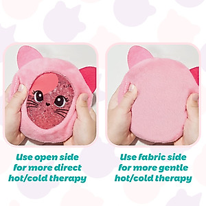 LotFancy Kids Ice Packs for Boo Boos, 3 Pack, Reusable Hot Cold Packs with Cute Plush Sleeves, Small Round Gel Beads Pads for Injuries, Headache, Fever, Wisdom Teeth, Pain Relief, 4.75”