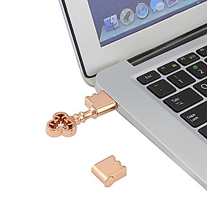 Fashion Cool Metal 32GB USB 2.0 Flash Drive Rose Gold Key Shape Pen Drive Keychain Thumb Drive Memory Stick Gift