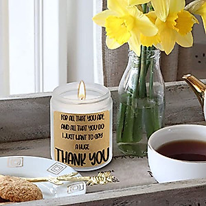 AharHora Vanilla Scented Candles for Mom, Thank You Candle Gifts for Women, Warm Gift for Thanksgiving Day Mother's Day Appreciation Gift, Funny Gift Candle for Women Men Family Mom Friend Coworkers