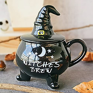 Vencer,Funny Coffee Mug,Witch Coffee Mugs,Goth Christmas Novelty Cup With lid,Witches Brew Cauldron Mug,The Nightmare Before X-mas Witches Brew Coffee Mug,VCM-002