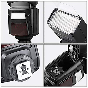 PHOTOOLEX Speedlite Camera Flash for Canon Nikon Sony Panasonic Olympus Fujifilm Pentax Sigma Minolta Leica and Other SLR Digital SLR Film SLR Cameras and Digital Cameras with Single-Contact Hot Shoe