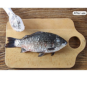 Fish Scaler Scraper Remover, Wosoova Seafood Knives Kitchen Tool for Faster and Easier Fish Scales Skin Removing Peeling (Plastic)