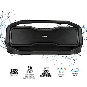 Altec Lansing Rockbox XL 2.0 Portable Bluetooth Wireless Speakers with Led Lights, IP67 Waterproof and Durable for Outdoor, 20 Hours Battery with App Control