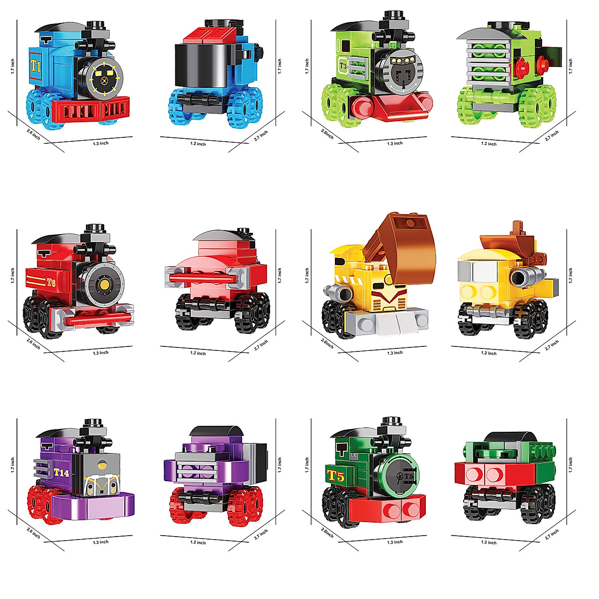 JOYIN Building Blocks Prefilled Hearts with Valentine Day Cards,Valentine Train Toys for Kids Party Favor, Classroom Exchange Prize Supplies, Valentine’s Gifts