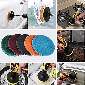 4.76-Inch Flocking Scuff Pads Conditioning Discs Polishing Pad Buffing Wheels for Furniture Automotive Cleaning, Rust Removal and More, Use Wet and Dry, 5 Different Finenesses.