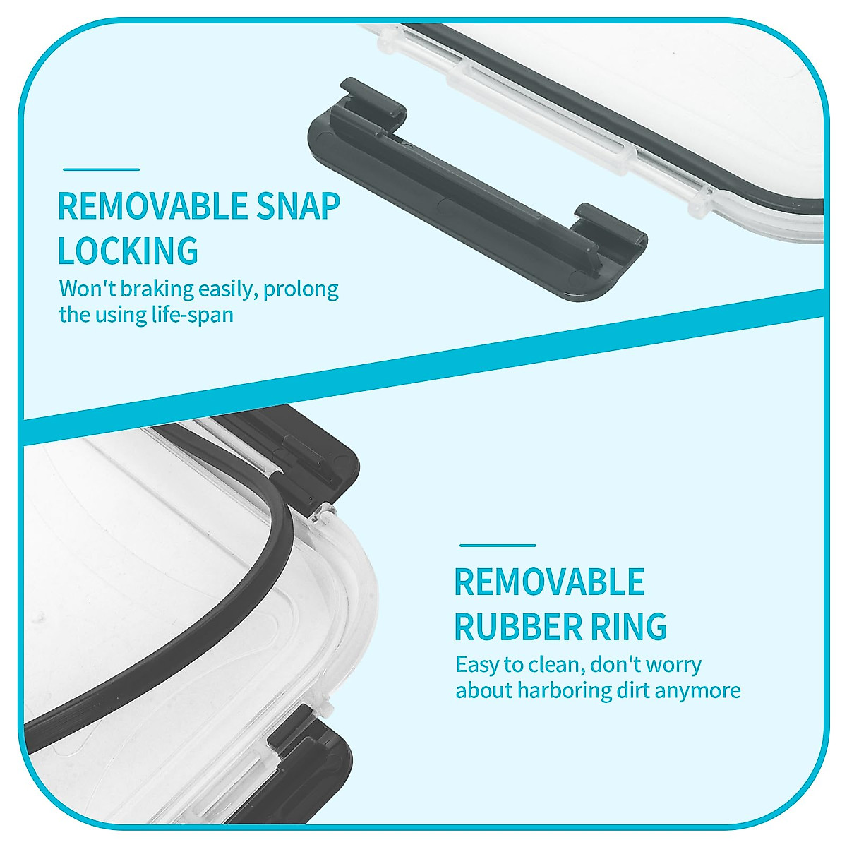 Skroam 10 Pack Glass Meal Prep Containers, Glass Airtight Food Storage Containers with Lids, Pantry Kitchen Storage Containers for Lunch, Food Storage, Meal Prep, Glass Lunch Bento Boxes - 22 OZ