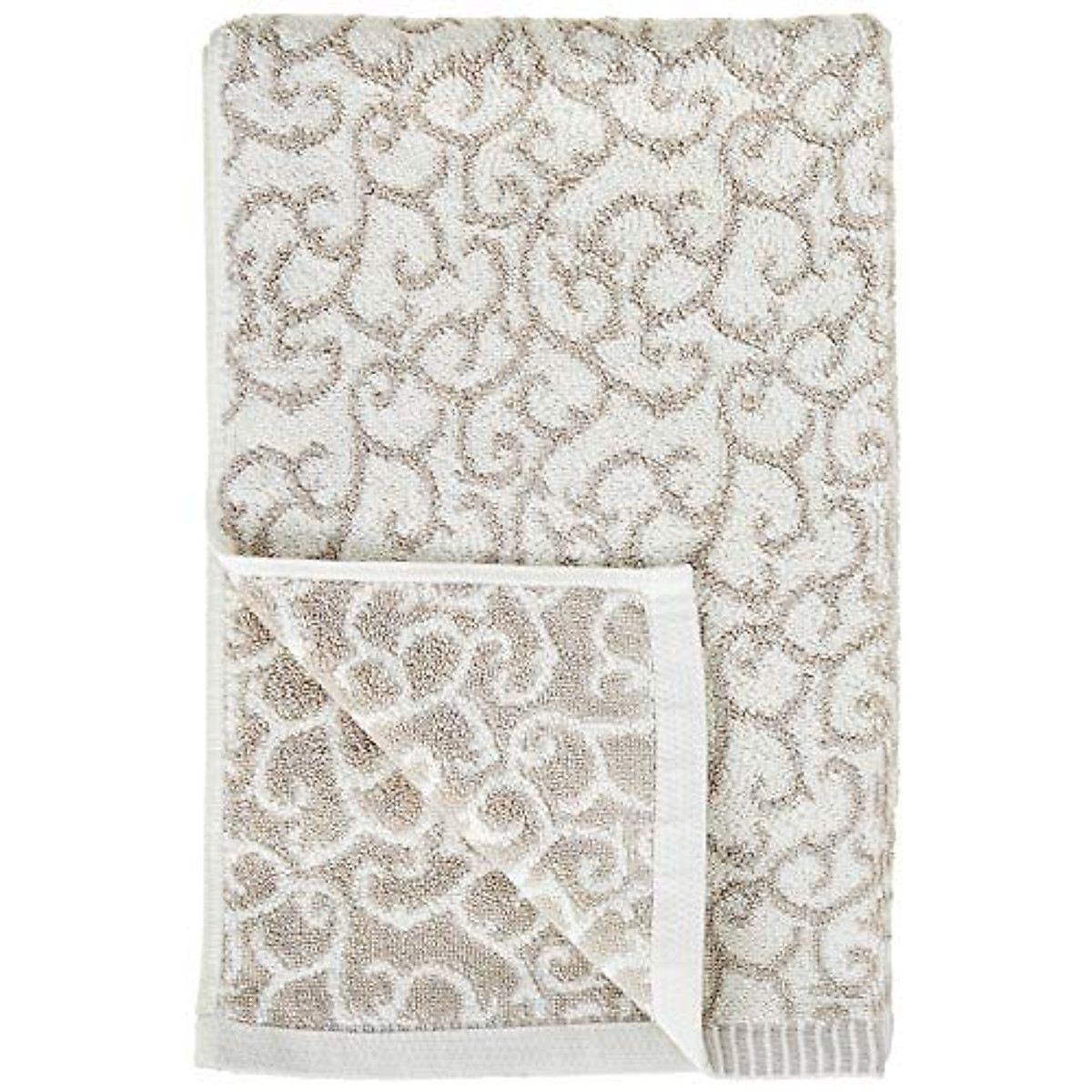 Violet Linen Swivel Design, 100% Terry Cotton Super Soft Highly Absorbent Bathroom Set of 2 Hand Bath Towels, 20" X 30", Grey