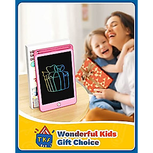 TEKFUN Kids Toys for 2 3 4 Years Old Boys Girls Toddler, 8.5inch LCD Writing Tablet Erasable Drawing Tablet Writing Pads, Kids Travel Learning Toys Boys Girls Birthday Gifts Age 3 4 5 6 7 (Pink)