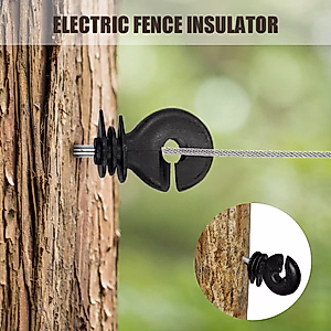 SagaSave 20pcs Self-Tapping Insulator Electric Fencing Wood Post Ring Electric Fence Insulators Screw Electronic Fence Insulator Ranch Electric Fence Insulation - Tapping Insulator
