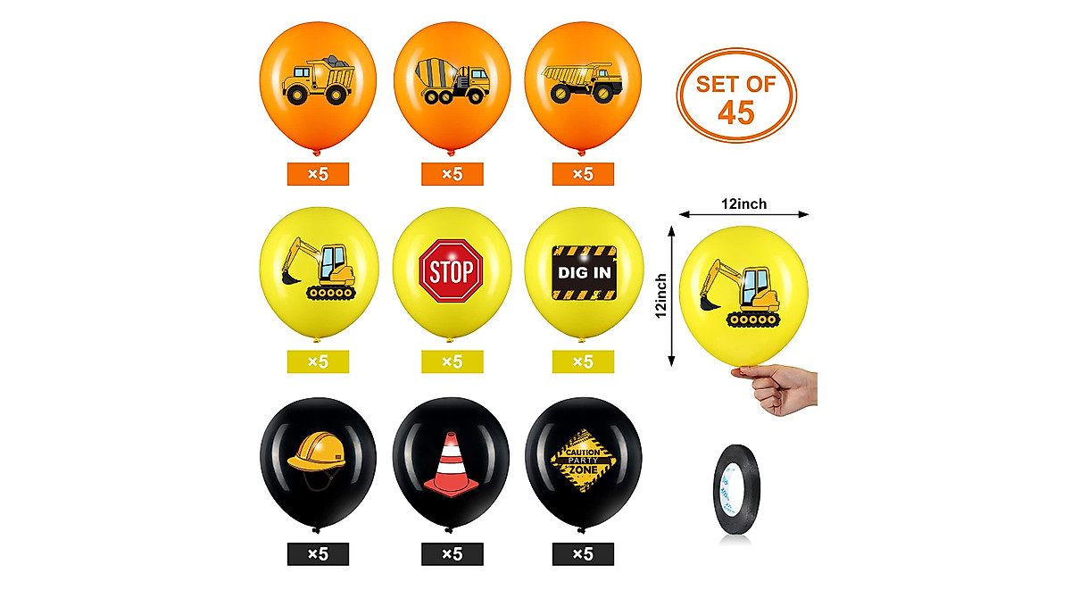 45 Construction Balloons for Fun Birthday Parties
