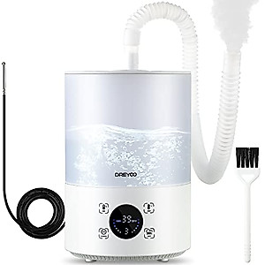 Smart Reptile Fogger Humidifiers with Humidity Control, Reptile Terrarium Humidifier Smart Touch, 3 Grades Adjustable Fogger with Hose for Reptile Amphibians Herps Snakes Plants
