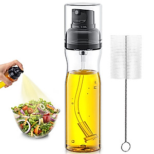 Oil Sprayer for Cooking, 250ml Olive Oil Sprayer Bottle with Brush, Olive Oil Spray Mister, Kitchen Gadgets Accessories for Air Fryer, Canola Oil Spritzer, Widely Used for Baking, Frying, BBQ