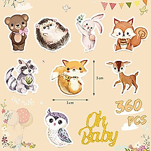 360 Pcs Woodland Confetti Baby Shower Table Decorations Animal Baby Shower Confetti Gender Reveal Confetti Woodland Baby Shower Confetti for Baby Shower Birthday Gender Reveal Party Supplies