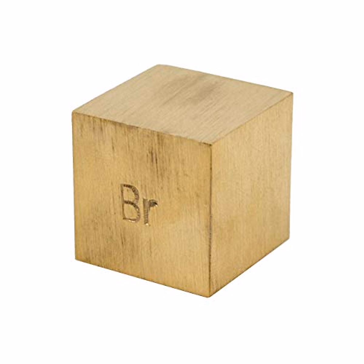 Density Cube, Brass (Br) with Element Stamp - 0.8 Inch (20mm) Sides - for Density Investigation, Specific Gravity & Specific Heat Activities - Eisco Labs