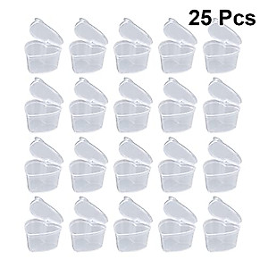 EXCEART 50 Pcs Transparent Heart Shaped Storage Containers Clear Heart Shape Plastic Storage Cases with Lids for Arts Crafts Storage Boxes Plastic Organizers Sewing Supplies Storage