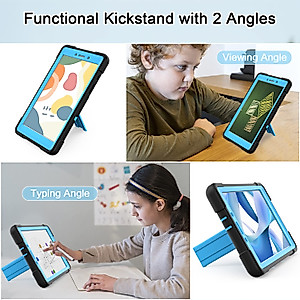 Cantis Case for Samsung Galaxy Tab A T290/T295 (2019 Version), Slim Heavy Duty Shockproof Rugged Protective Case with Kickstand for 8.0 inch Galaxy Tab A Cover for Kids (Black+Blue)