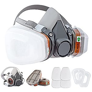 RBLCXG Respirator Mask Reusable Half Face Cover Gas Mask, Paint Face Cover Face Shield with Filters for Painting, chemical, Organic Vapor, Welding, Polishing, Woodworking and Other Work Protection