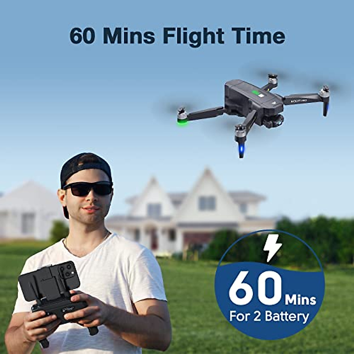 ATTOP Drones with Camera for Adults 4k EIS Camera, 2-Axis Gimbal GPS Drone with Brushless Motor, 60Mins Flight Time, 5G Wi-Fi Transmission, Follow Me, Smart Return Home, 4K Drone with Carrying Case