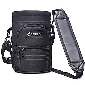 BUZIO Water Bottle Holder Carrying Pouch for 64 oz Bottles - Carry, Protect and Insulate Your Flask with This Military Grade Carrier an Adjustable Padded Shoulder Strap