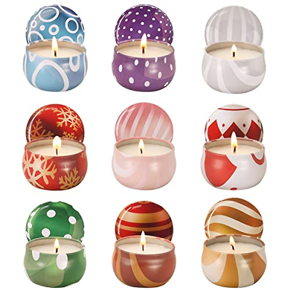 Scented Candle Gift Set, 9 Pack 2.2 oz Aromatherapy Candles,Soy Scented Candles for Home,Holiday Gifts for Mom, Lovers, Friends and Women/Men