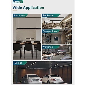 LEDIARY 3CCT LED Linear Light with Remote Control, 4FT LED Shop Light, Dimmable 40W 2400LM Hanging Light for Garage Office Workshop, Pack of 4