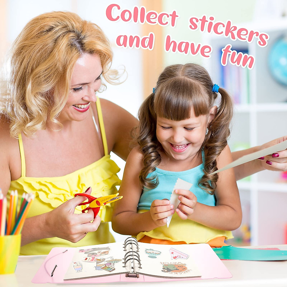 3 Packs Sticker Collecting Album 120 Sheets Reusable Sticker Book with Spatula Sticker Collection Accessories Activity Sticker Album for Collecting Stickers, Labels, A6 (Pink, Blue, Clear)