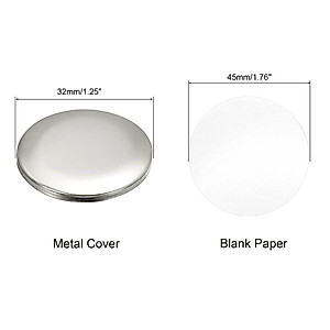 PATIKIL 1.25inch Button Parts, Blank Button Making Supplies,25Pcs Round Badge Parts DIY Pin Maker Kit for Button Maker Machine with Metal Cover Plastic Base, Film and Blank Paper