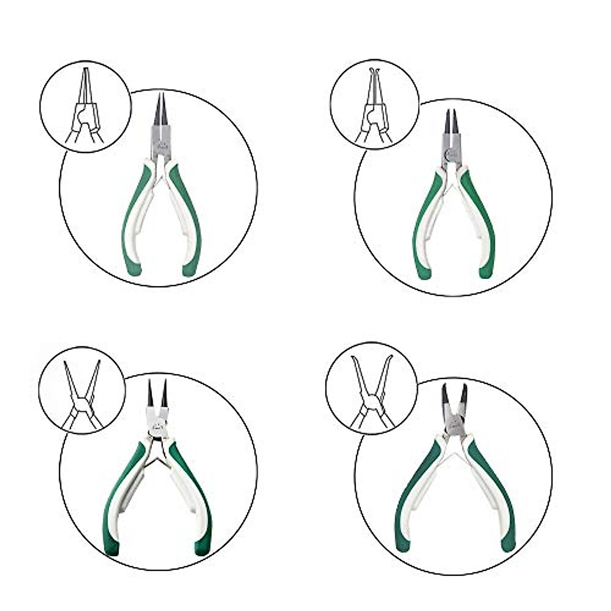 4 Pcs Mini Snap Ring Pliers Set Heavy Duty External/Internal Circlip Pliers with Straight/Bent Jaw for Ring Remover Retaining