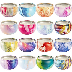 Scented Candles Gift Set of 16 for Women,Travel Tin Jar Candles, 2.5 oz Soy Wax Aromatherapy Candles for Yoga Spa Read Bath & More