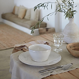 Casafina Ceramic Stoneware Soup & Pasta Bowl - Fontana Collection, White | Microwave & Dishwasher Safe Dinnerware | Food Safe Glazing | Restaurant Quality Tableware