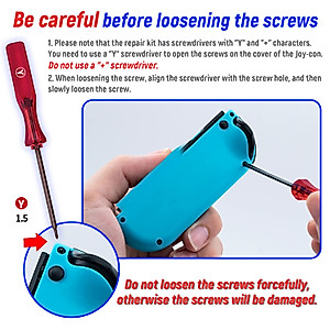 Mcbazel 18 in 1 Replacement Repair Kit for N-Switch Joy-Con with Screwdrivers Opening Tool, 3D Left Right Analog Joysticks, Buckle Lock, Charging Port Slider, Button Sync Flex Cable Set