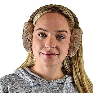 C.C Soft Winter Warm Adjustable Headband Ear Warmer Earmuffs, Taupe