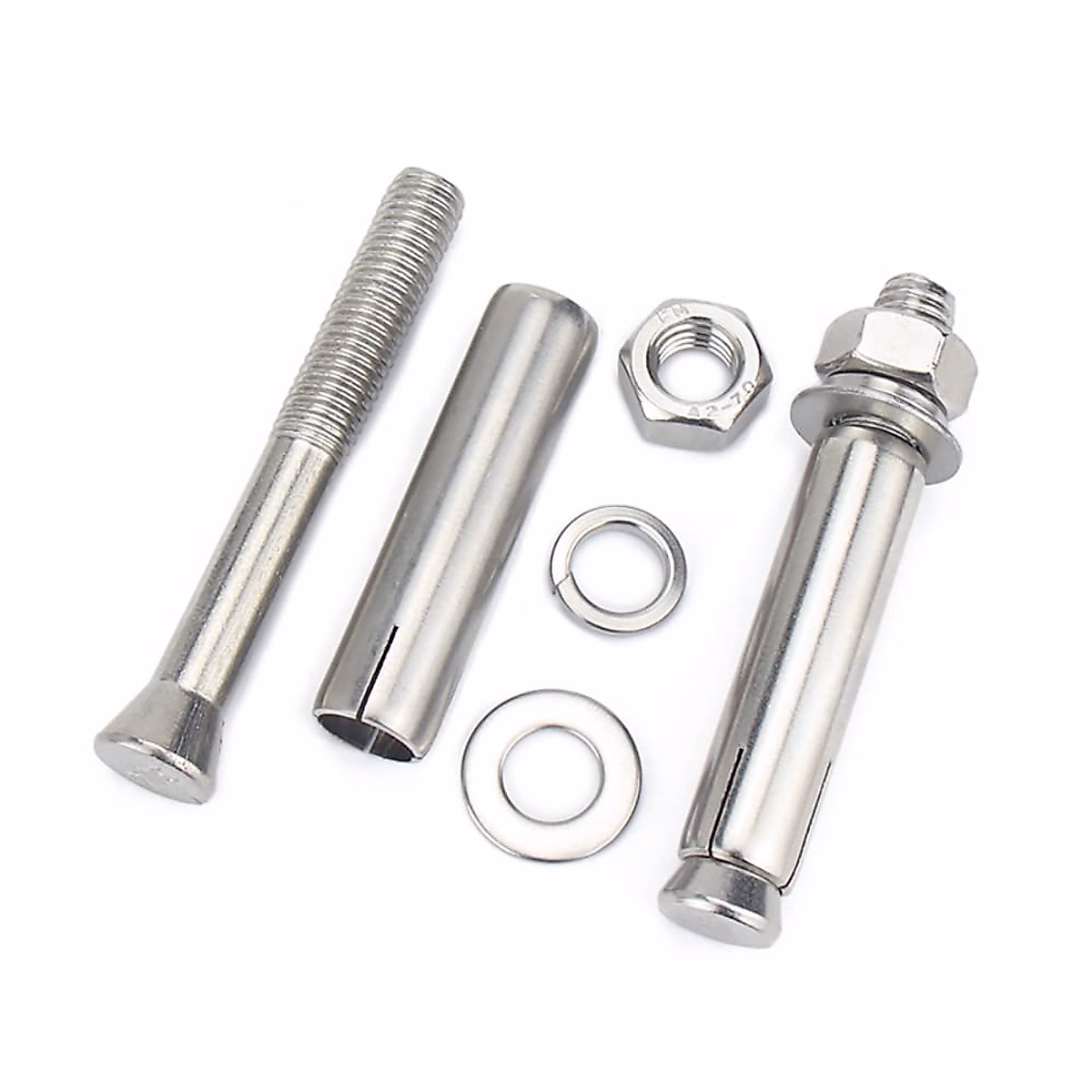 (2PCS) 201 Stainless Steel External Expansion Screws, Suitable for Mechanical Fixed Installation M10x150mm.