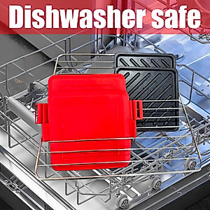 Microwave Toastie Maker,Microwave Toastie Sandwich Maker,Microwave Sandwich Maker With Adjustable Silicone Straps,No Electricity,Wireless,Time Saving,Fast (Red)