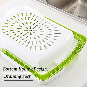 RUILOGOD 3 in 1 Kitchen Multifunction Sink Strainer Plastic Cutting Board Storage Basket, Over the Sink Chopping Board with Containers Retractable Drain Basket for Cutting Washing Draining (Gray)